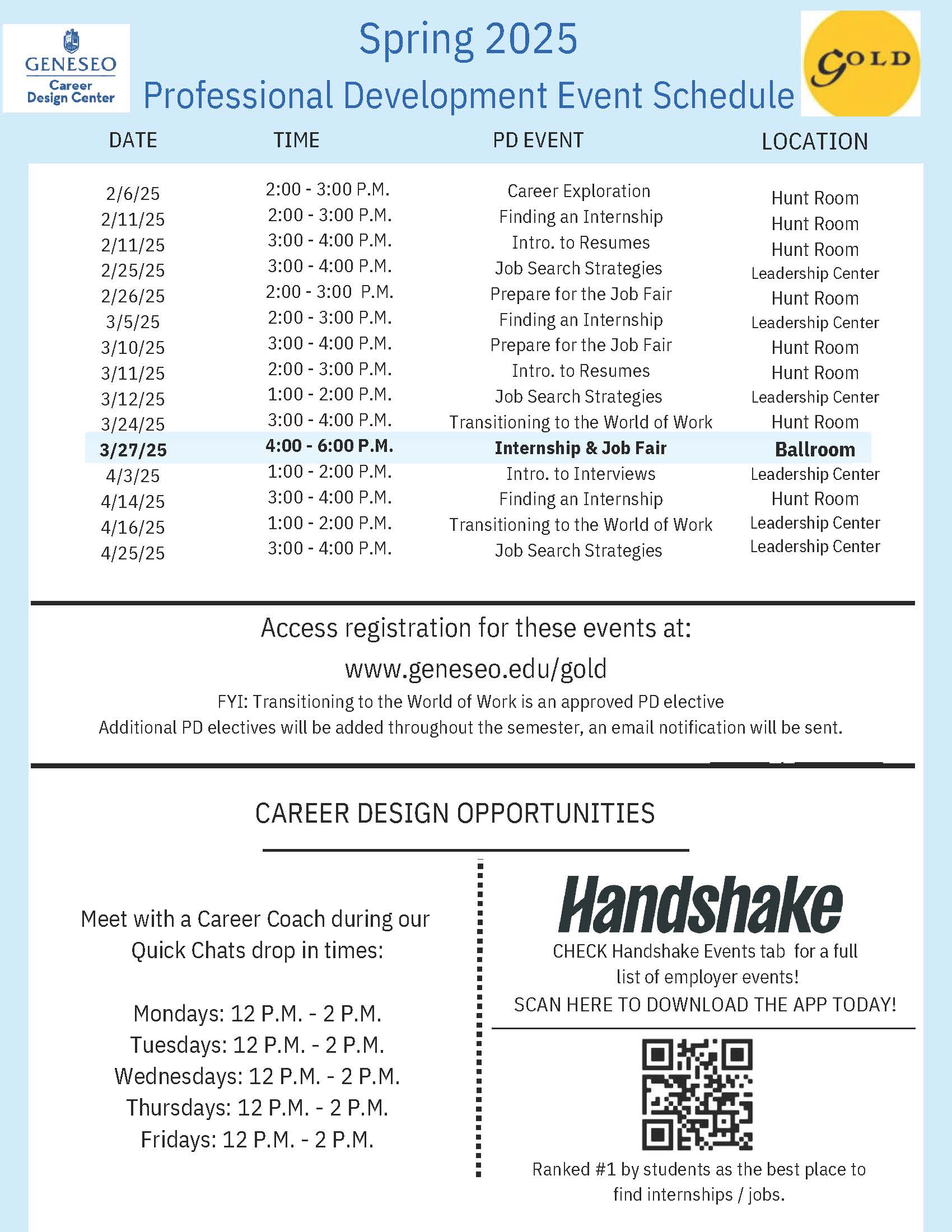 GOLD Workshops Spring 2025 | SUNY Geneseo